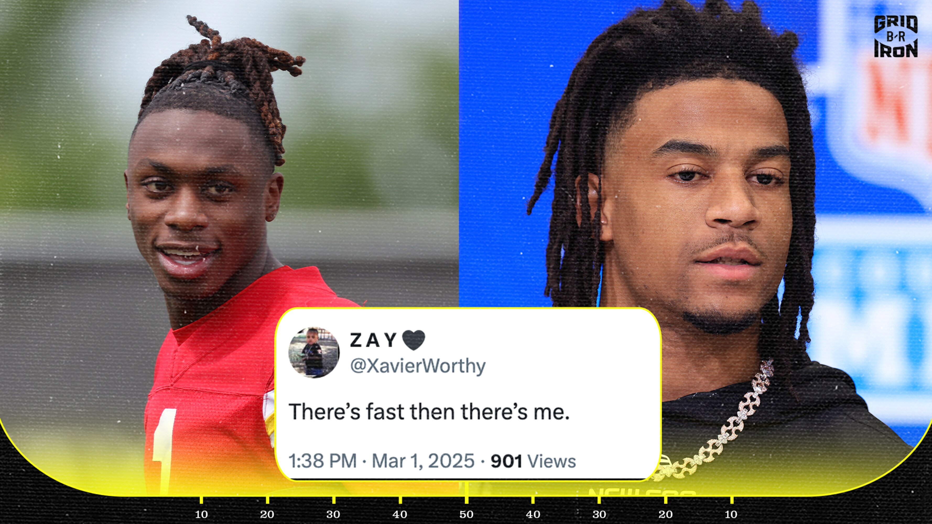 Xavier Worthy Reacts to Isaiah Bond's 40-Yard Dash: 'There's Fast Then ...