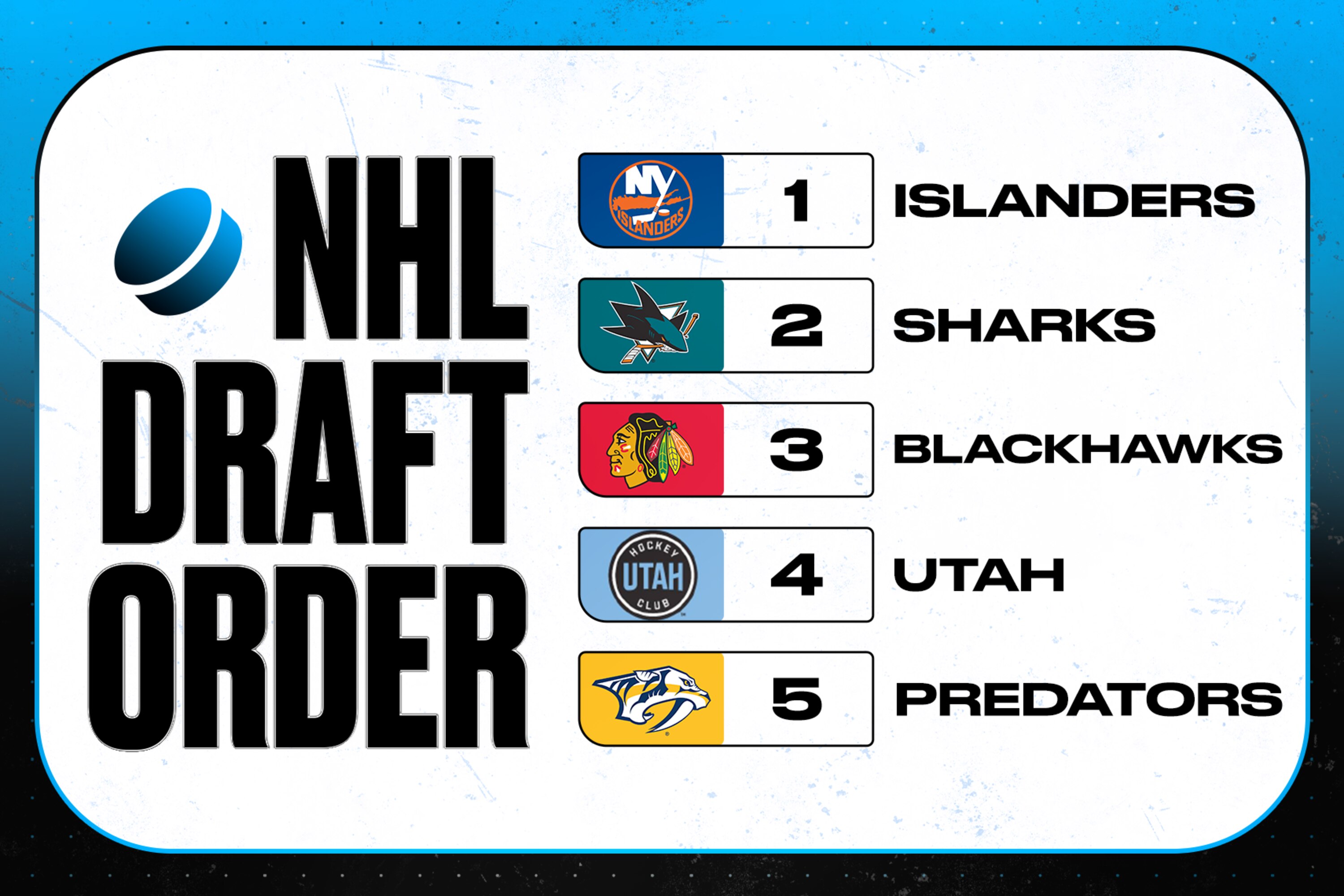 Islanders Win 2025 NHL Draft Lottery, Full Selection Order Results ...
