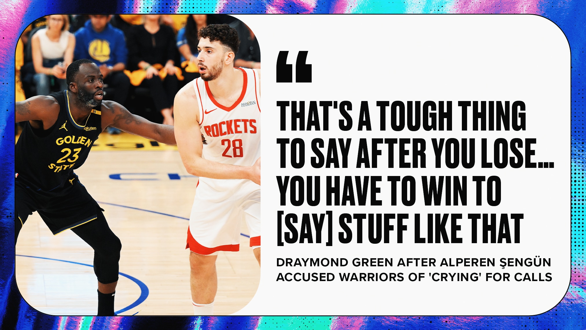 Draymond Green Rips Alperen Sengun for Saying Warriors Were 'Crying' in ...