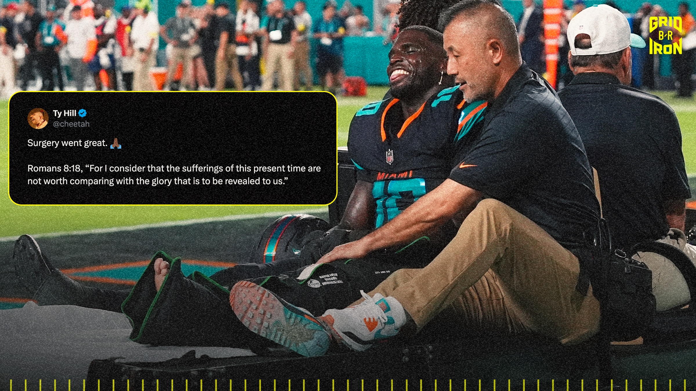 Tyreek Hill Says 'Surgery Went Great' After Season-Ending Knee Injury in Dolphins-Jets