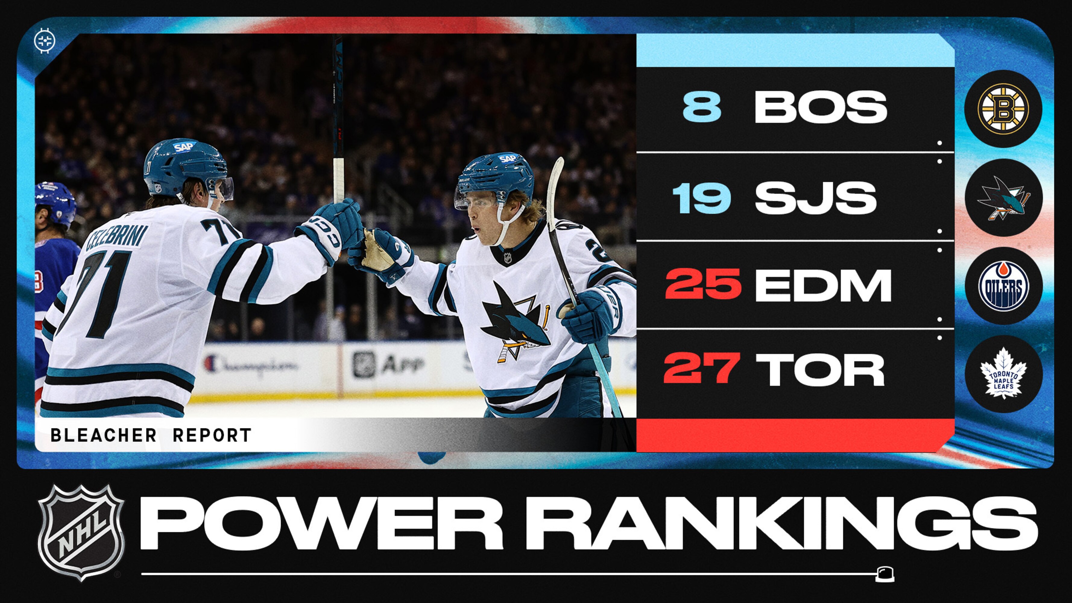 NHL Power Rankings Have Bruins and Sharks on the Rise, with Maple Leafs ...