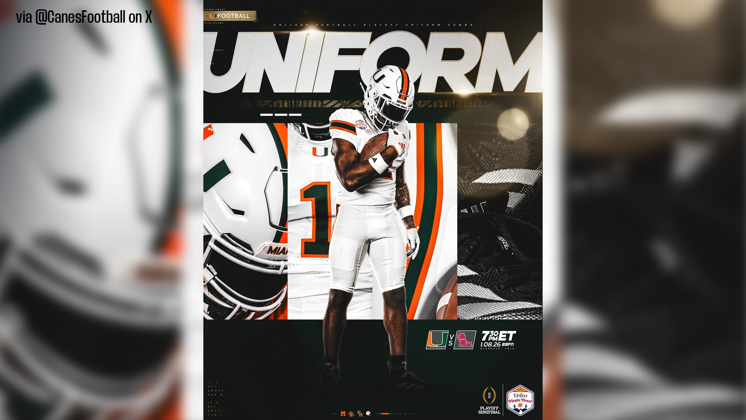 Miami Reveals Uniforms for Fiesta Bowl CFP Bracket Semifinal vs. Ole ...