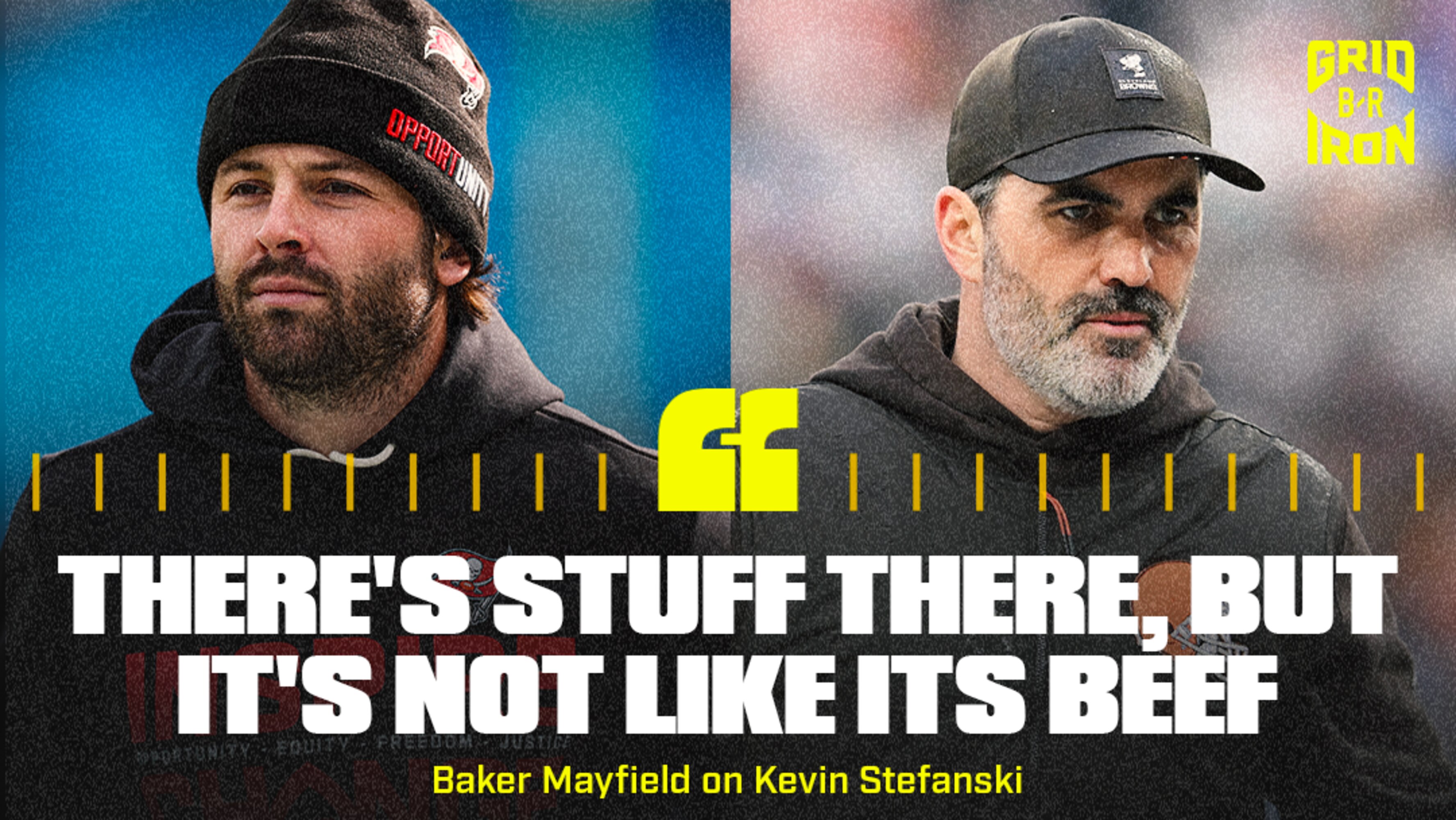 Bucs' Baker Mayfield Downplays Feud With Falcons HC Kevin Stefanski ...