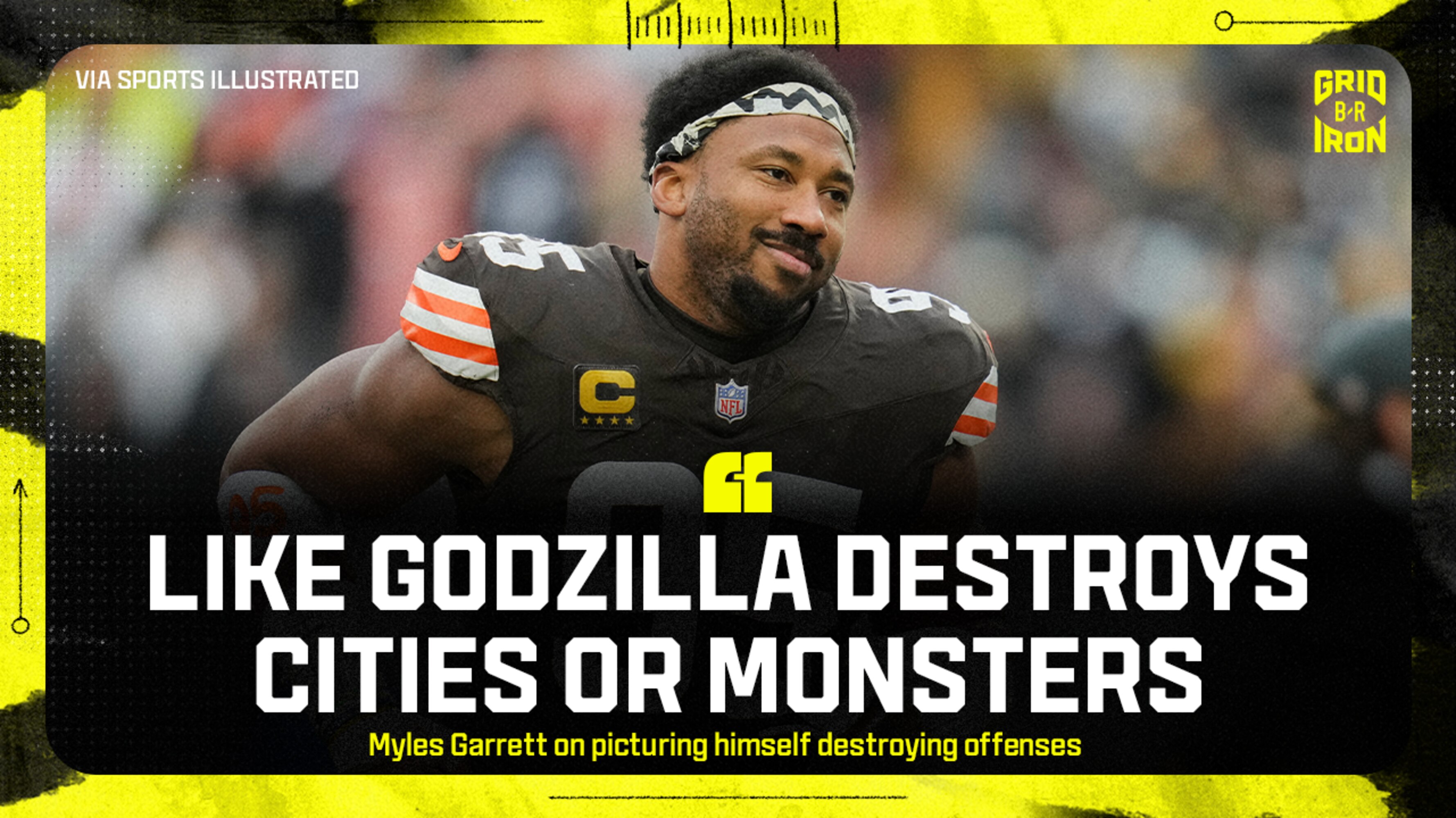 Myles Garrett Watches 'Godzilla' Movies Before Games, Browns Star Talks ...