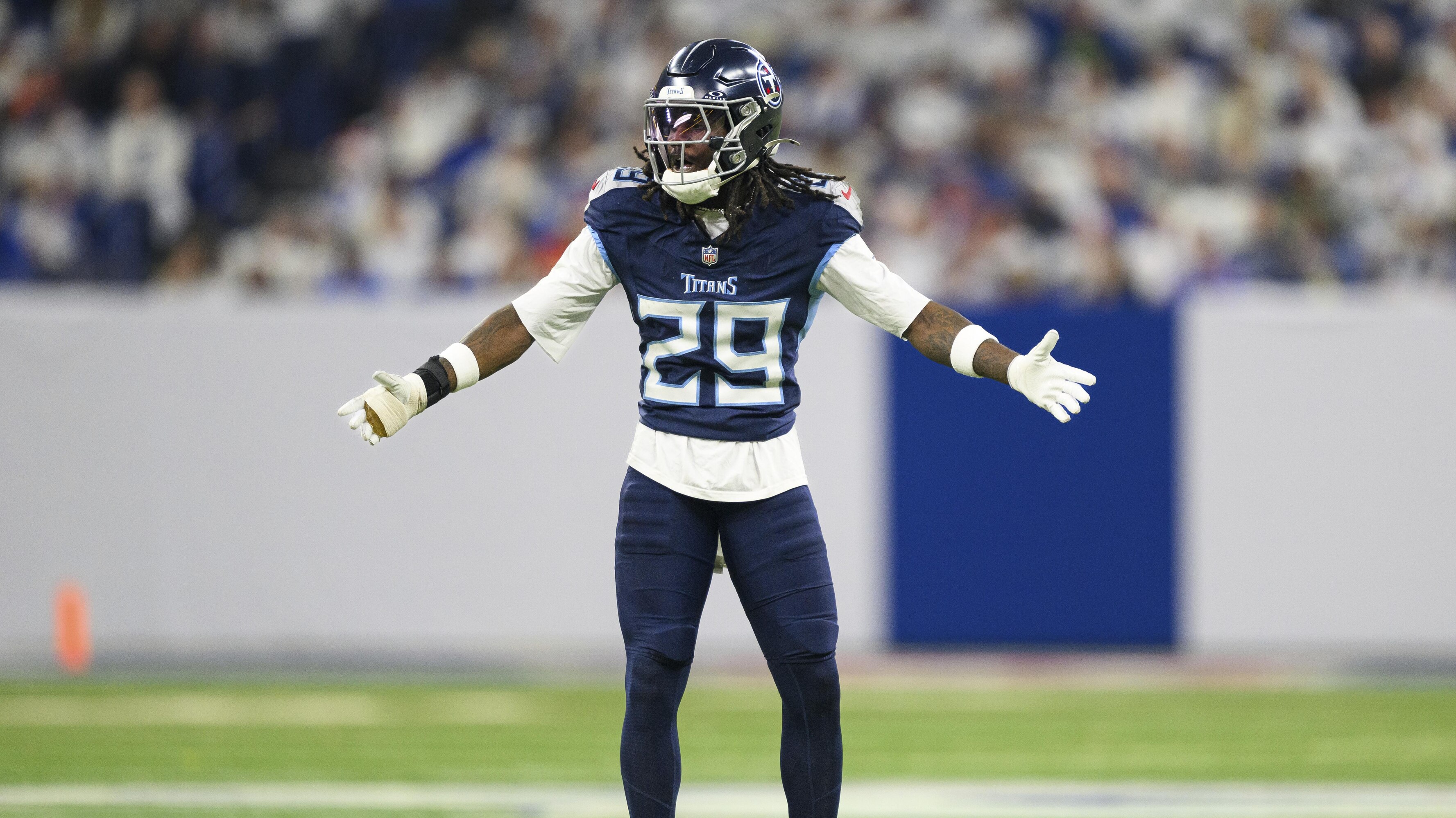 Titans' Jarvis Brownlee Jr. Says His Helmet Was Stolen During Training ...