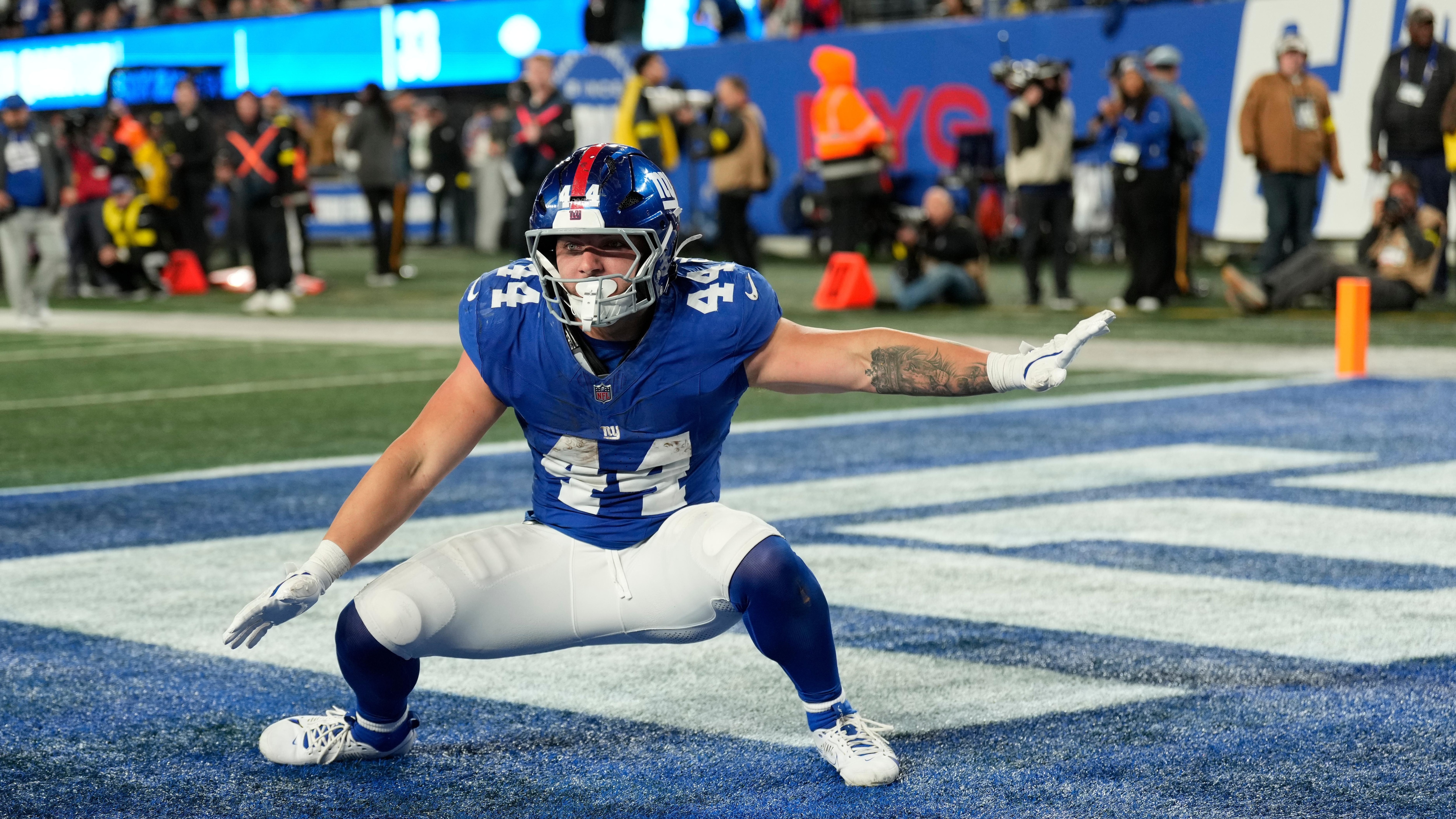Cam Skattebo Rips Shirt Off in TNF Interview Video After Giants Beat Eagles