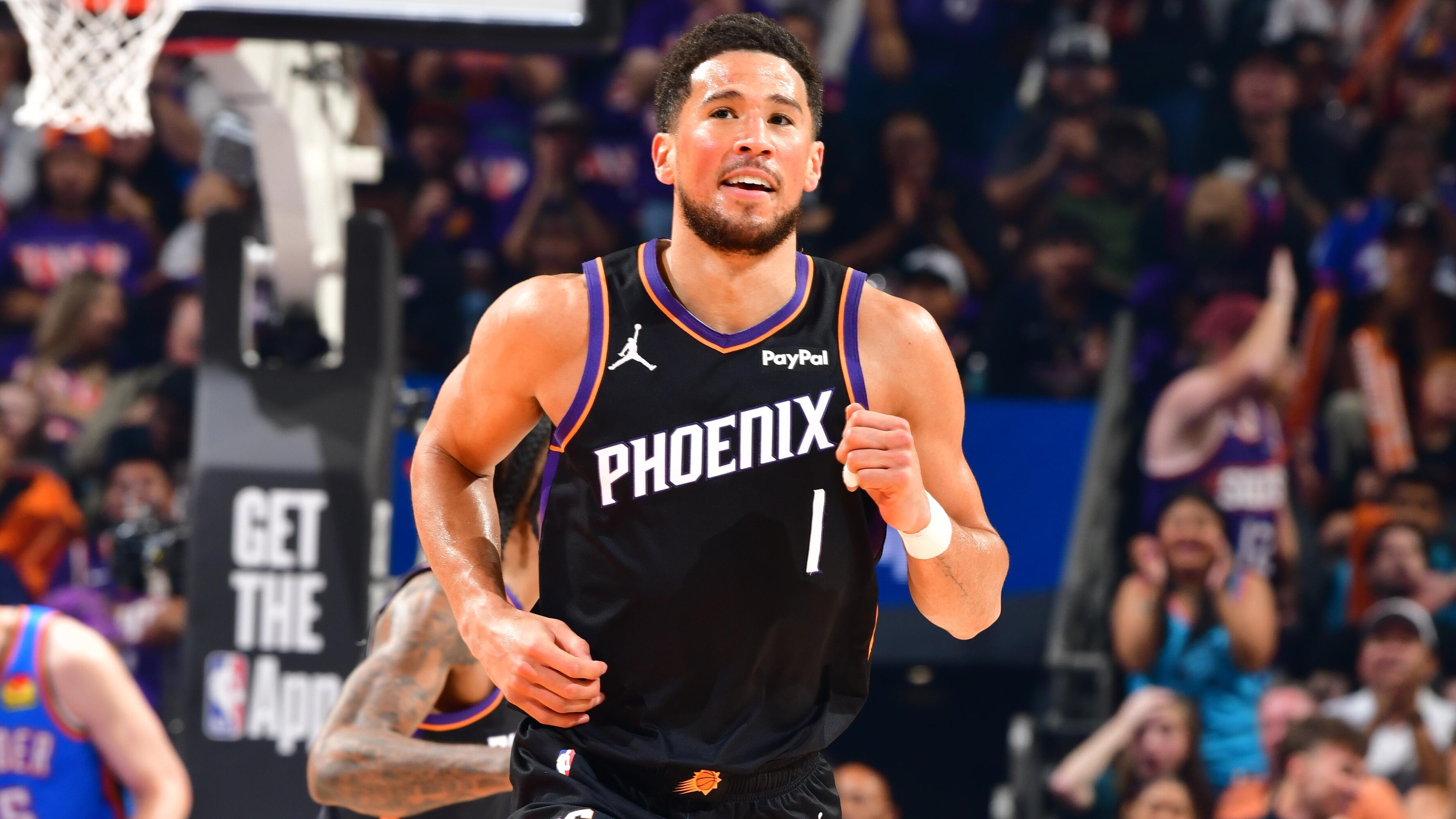 Devin Booker Reacts to Perceived Lu Dort Trip in Suns' Loss to Thunder ...