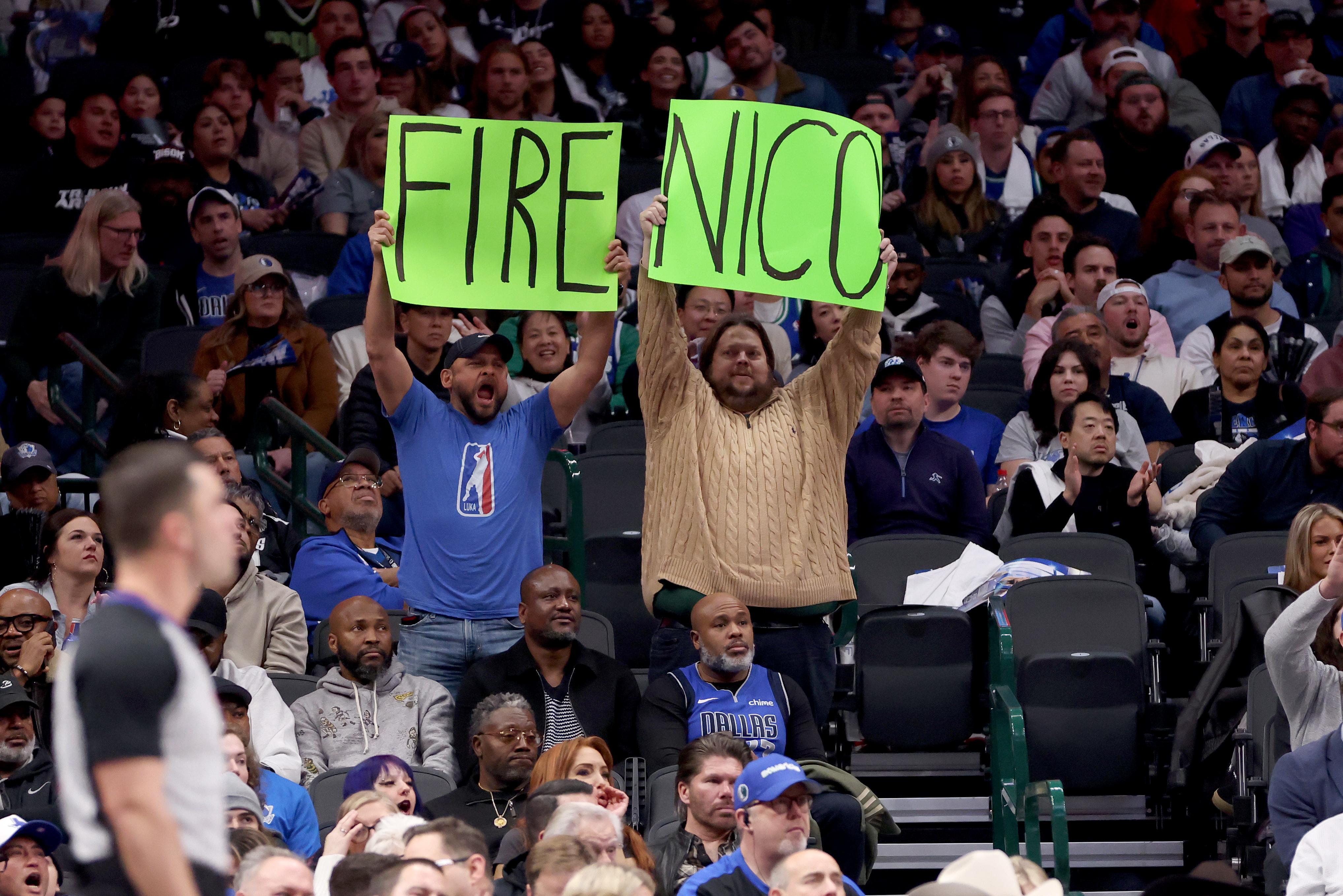 Mavs Fans Holding 'Fire Nico' Signs Ejected During Kings Game After Luka Trade