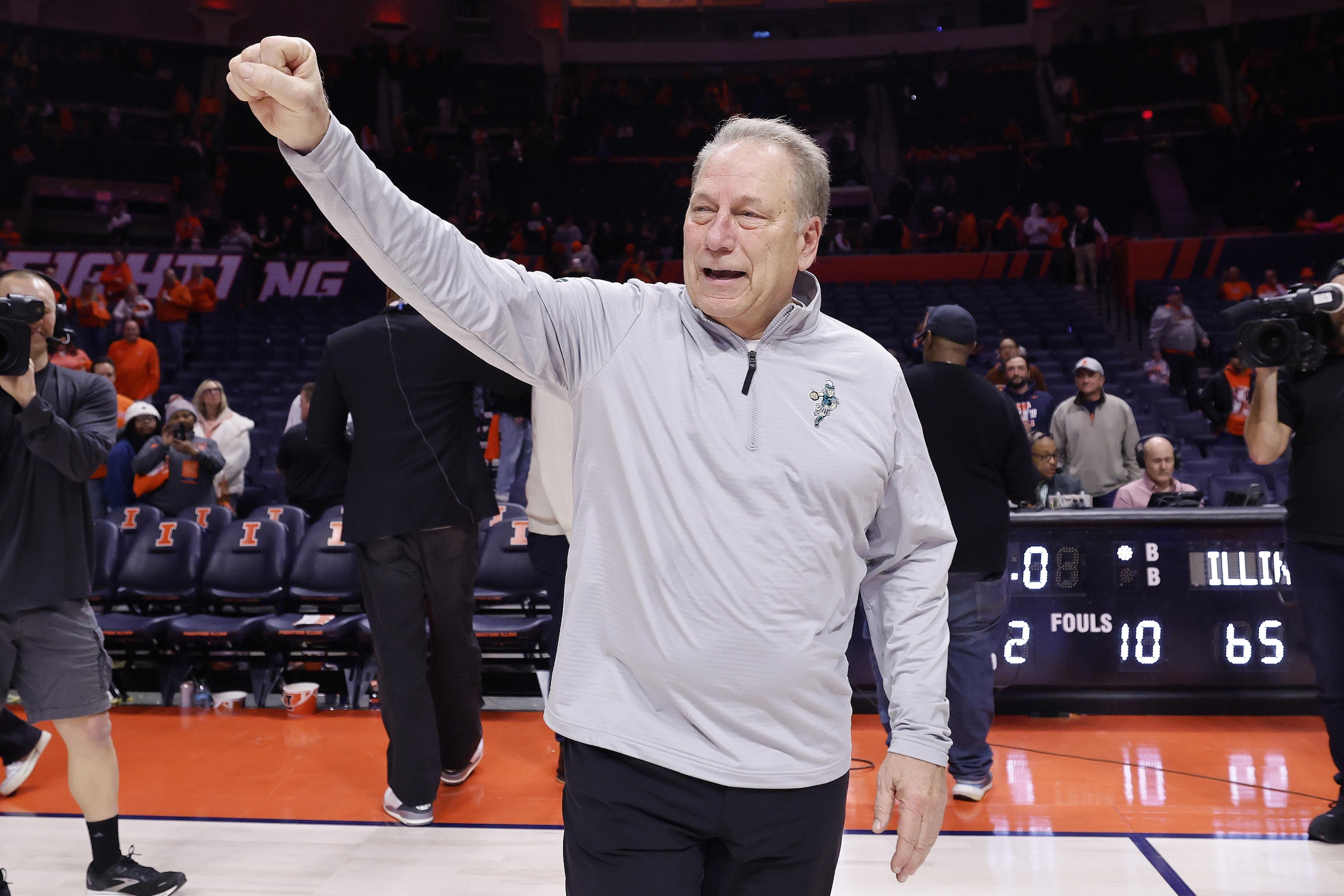 Video: Tom Izzo Breaks Bob Knight's Historic Big Ten Wins Record as MSU Beats Illinois