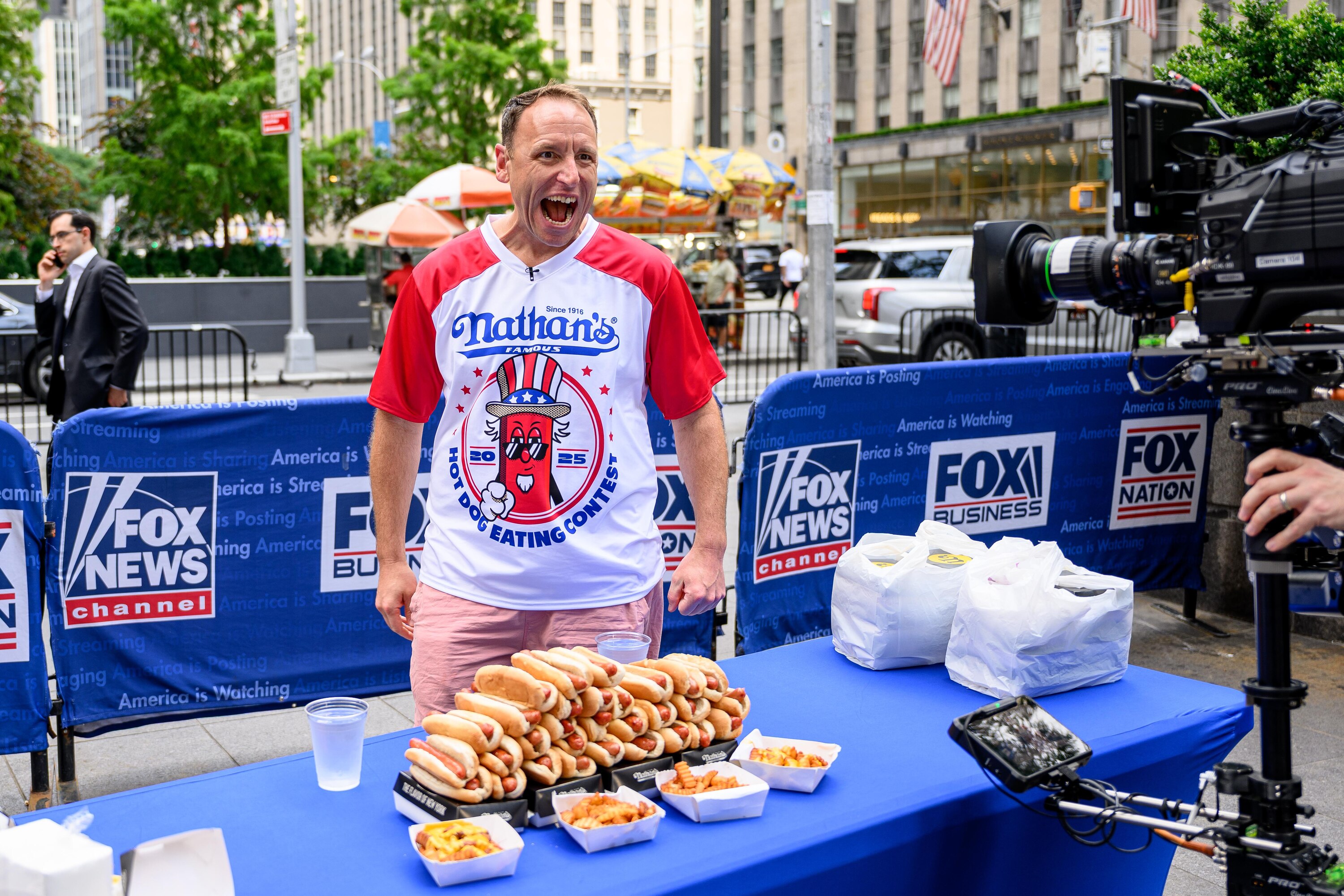 Joey Chestnut 'Happy' to Be Back in Nathan's July 4 Hot Dog Eating ...