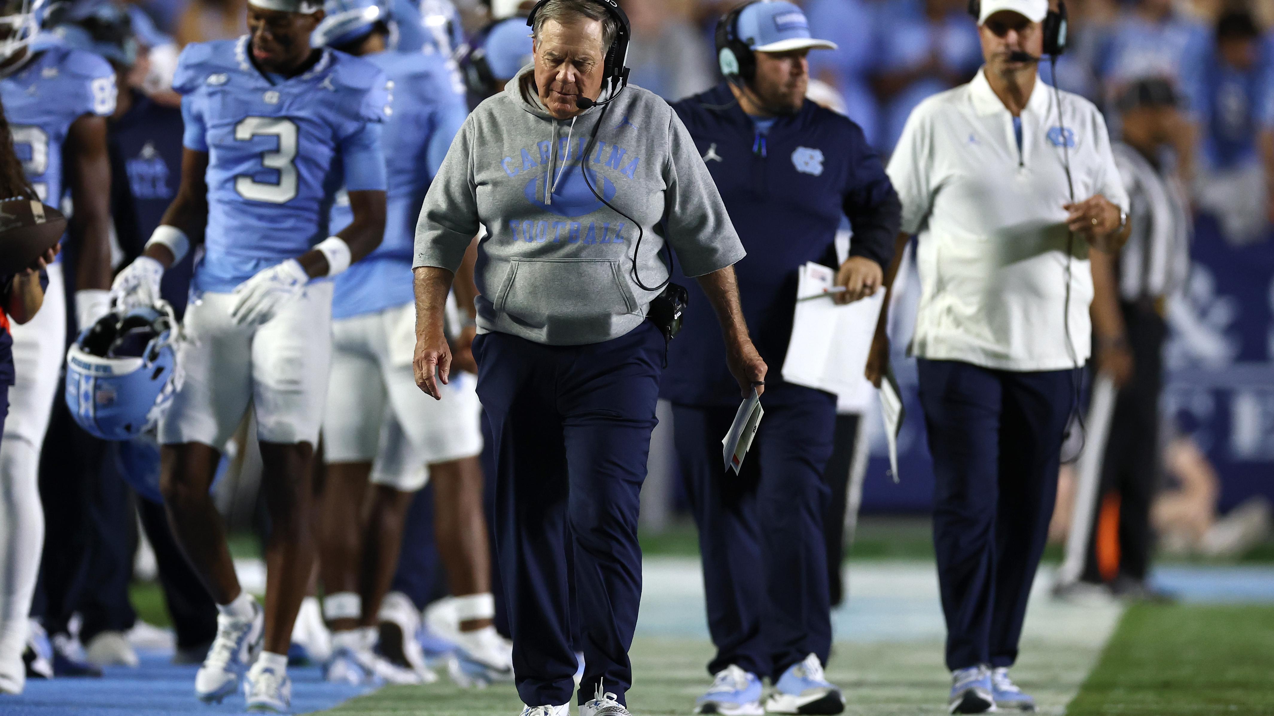 Bill Belichick Trolled by Fans as UNC Gets Blown Out by TCU in Coach's CFB Debut