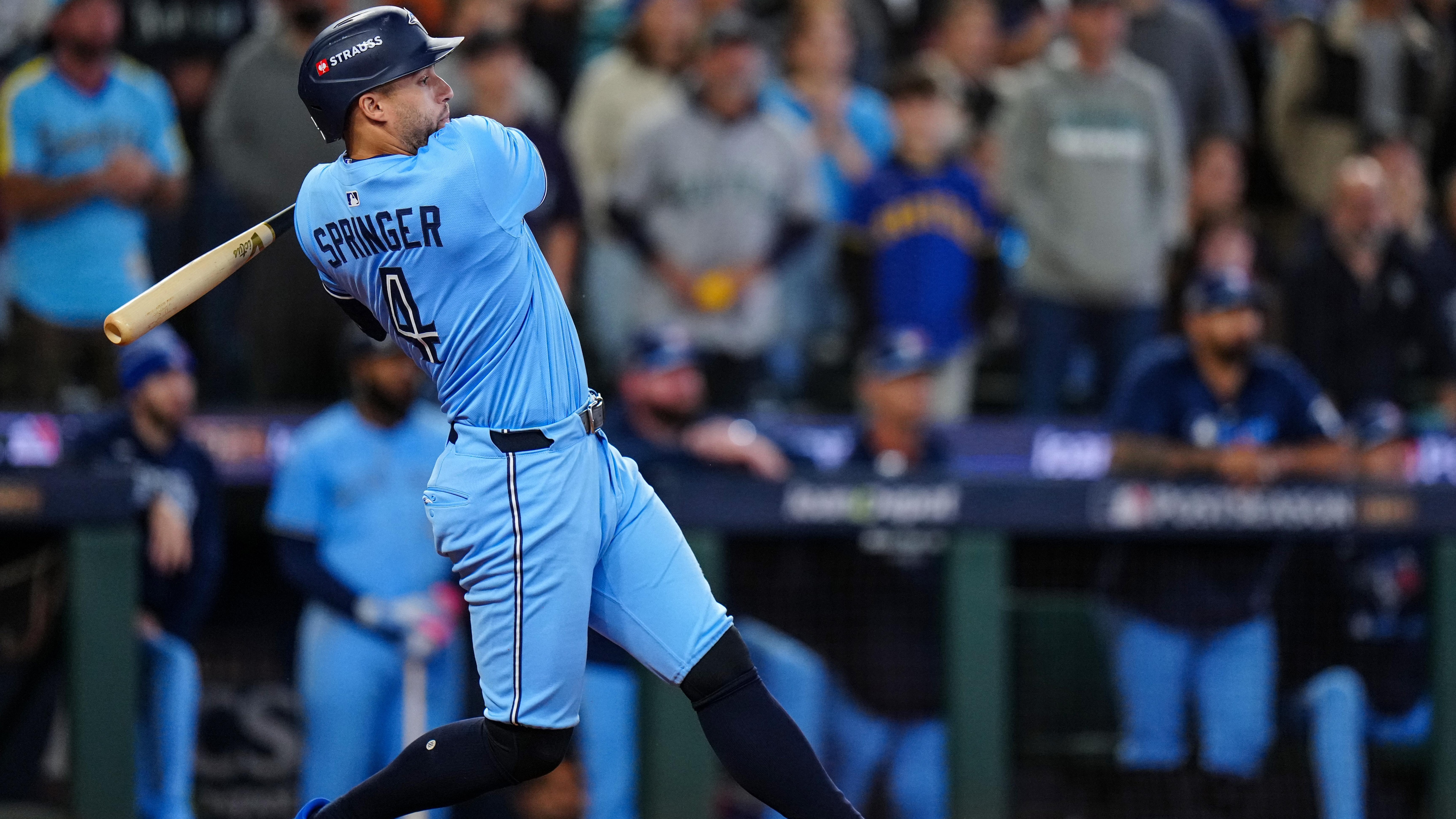 George Springer's X-Rays on Knee Injury Negative After HBP in Blue Jays ...