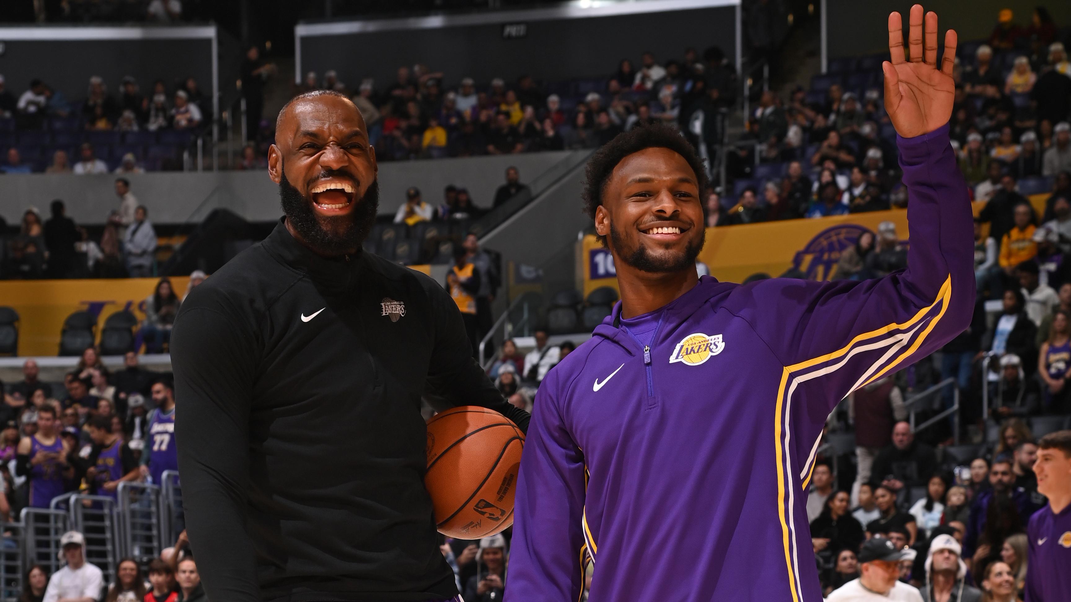 LeBron James, Bronny 'Spill the Tea,' Answer Funny Questions in Lakers ...